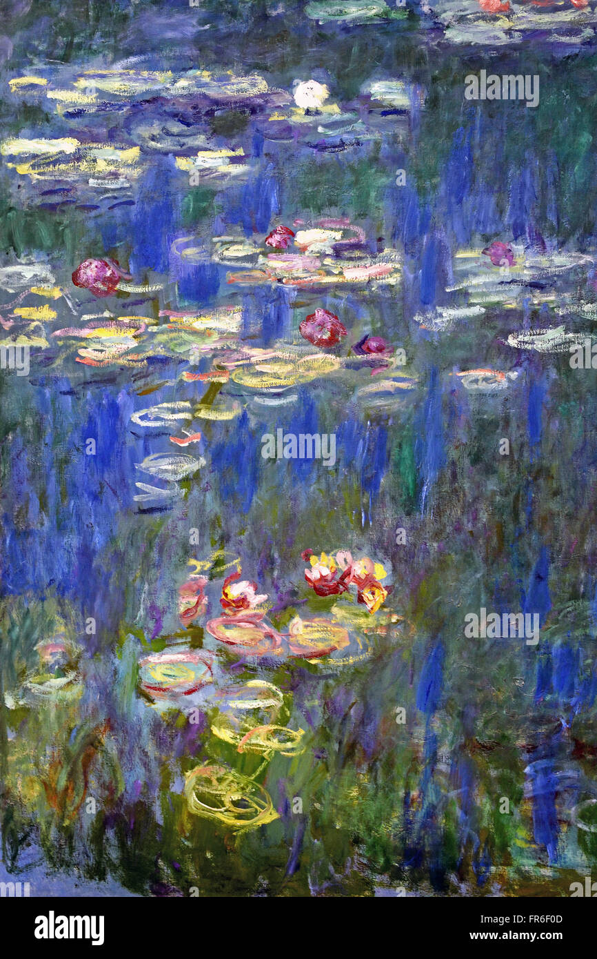 Detail der Serie von Water Lily Nymphaea gemalt von Claude Monet 1840 ...
