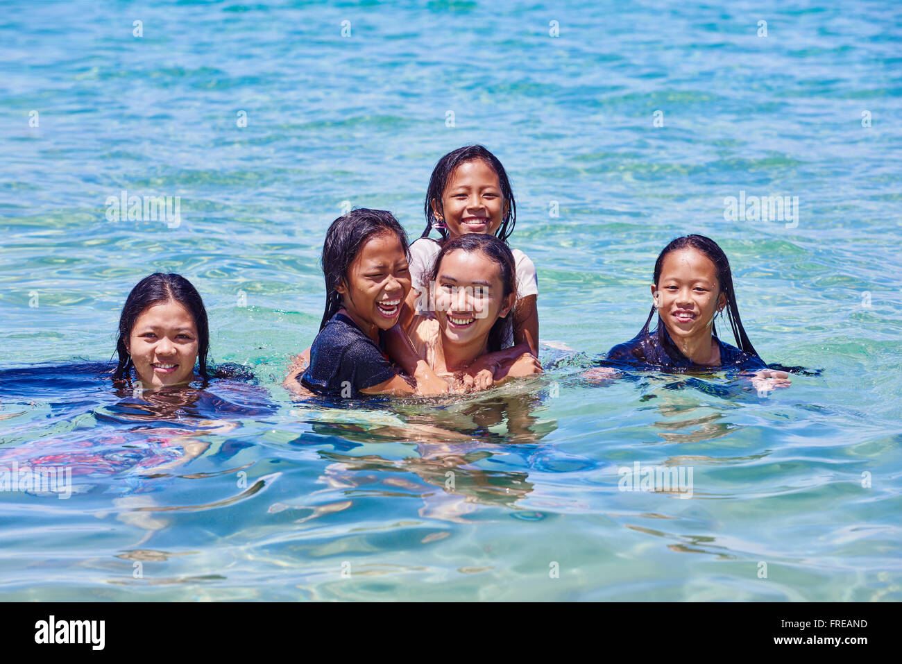 Nacapan Palawan Philippinen-April 5, 2015: Filippino Eingeborenen ...