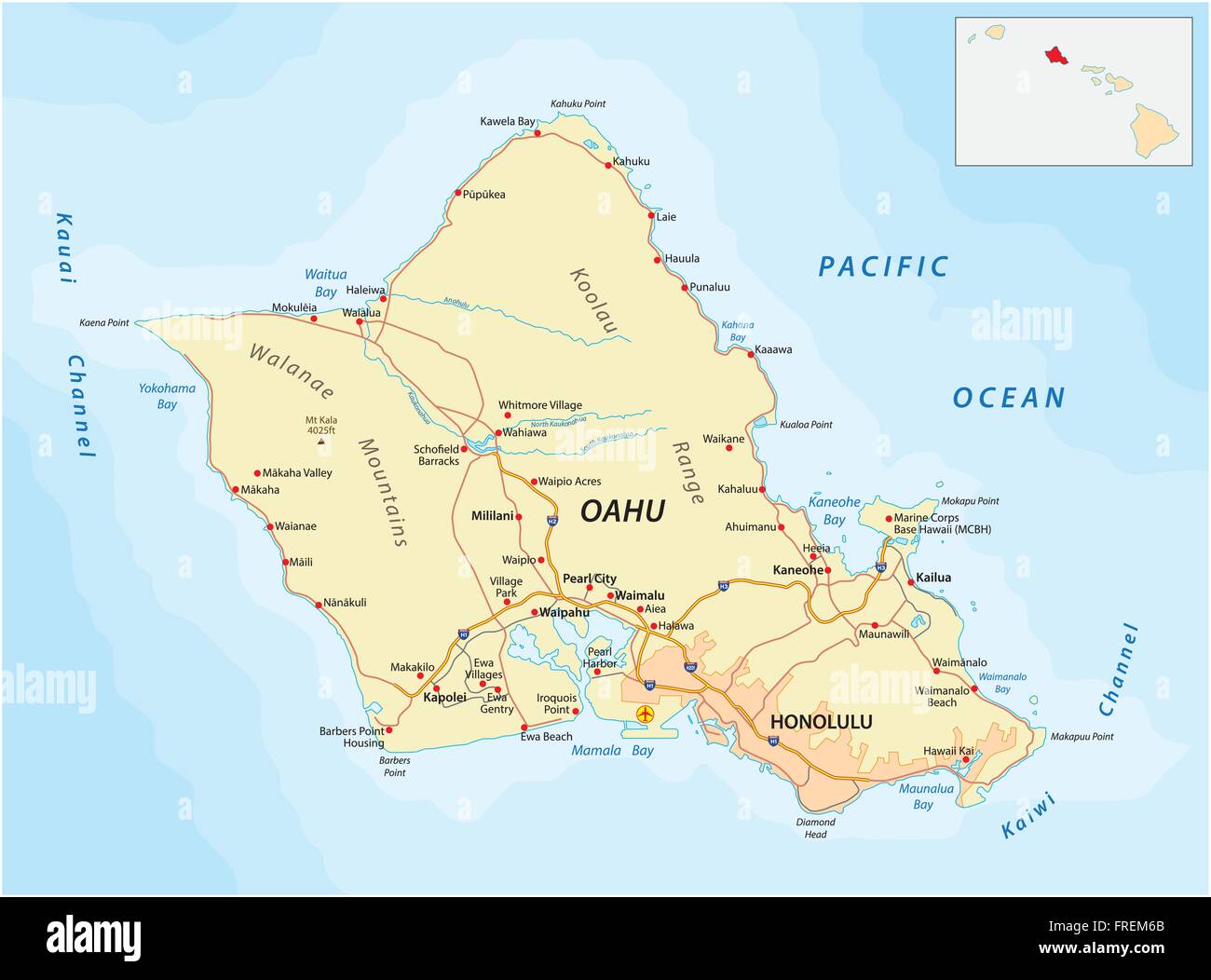 Oahu map -Fotos und -Bildmaterial in hoher Auflösung – Alamy