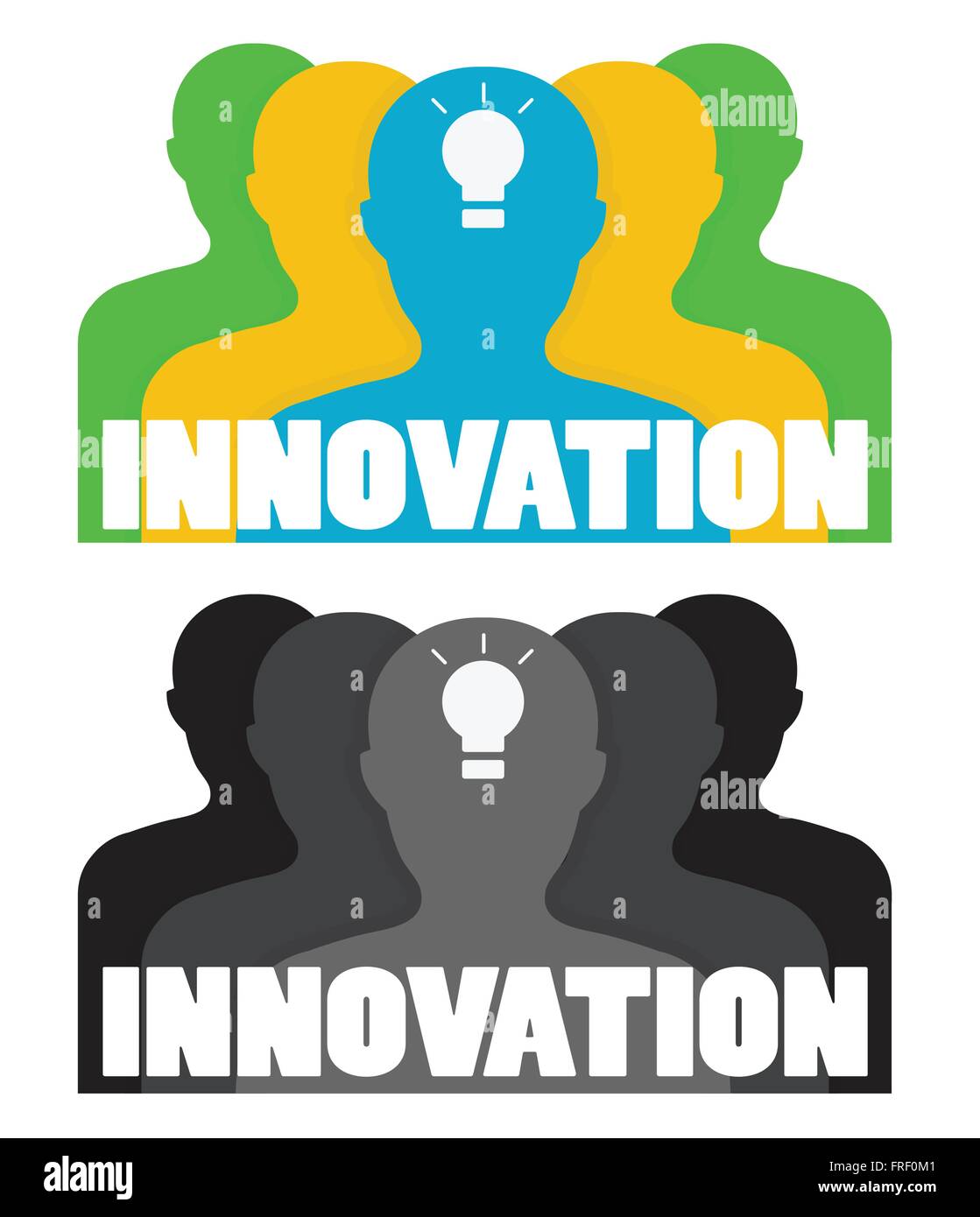 Innovation-Konzept-Logo wie / Innovation Symbol Grafik / Teamwork ...