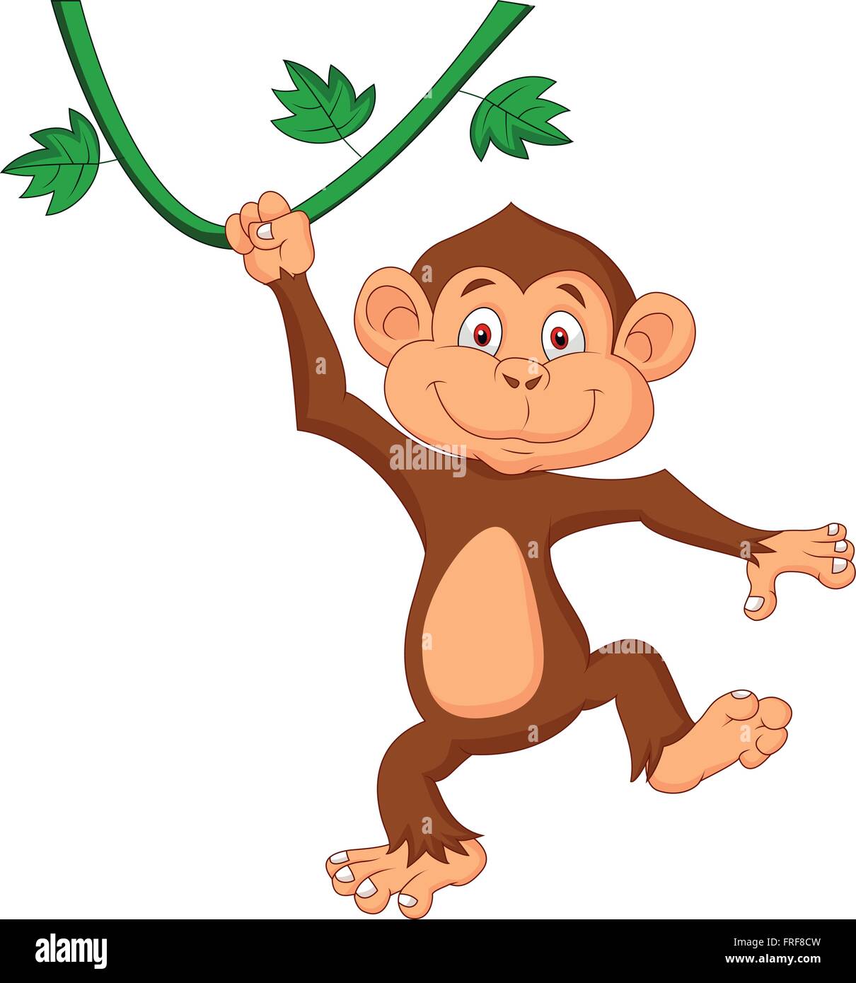Cute Affe hängend Stock-Vektorgrafik - Alamy