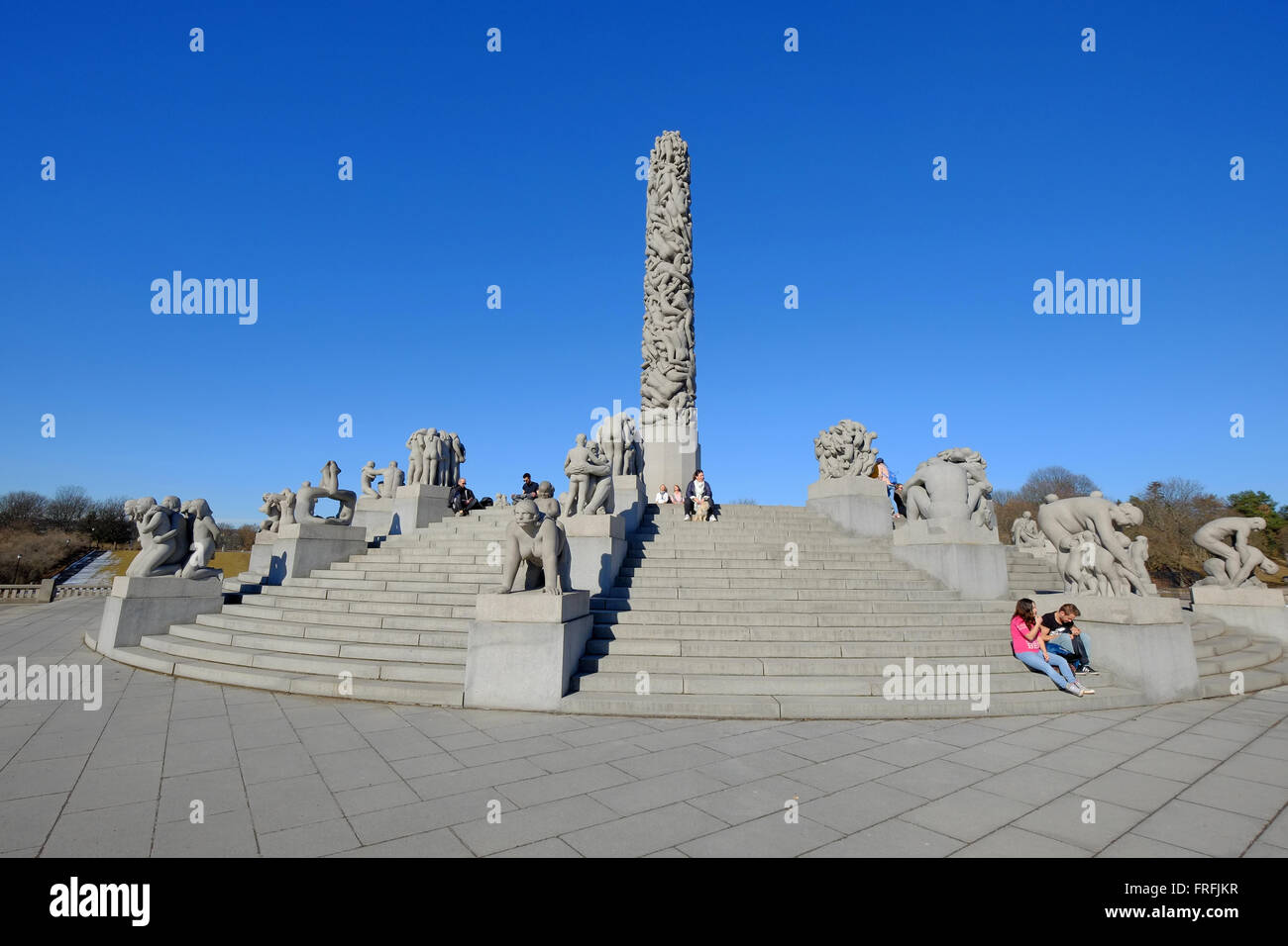 Das Stück, bekannt als der Monolith in der Vigeland-Skulpturenpark in ...