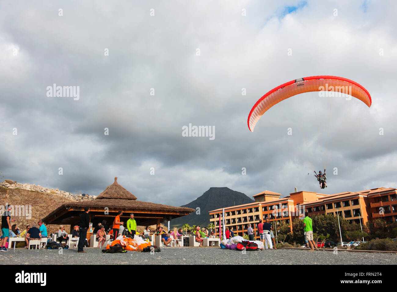 Spanien, Teneriffa, Costa Adeje, La Caleta, Strandbar El Chiringuito bin Playa De La Enramada ...