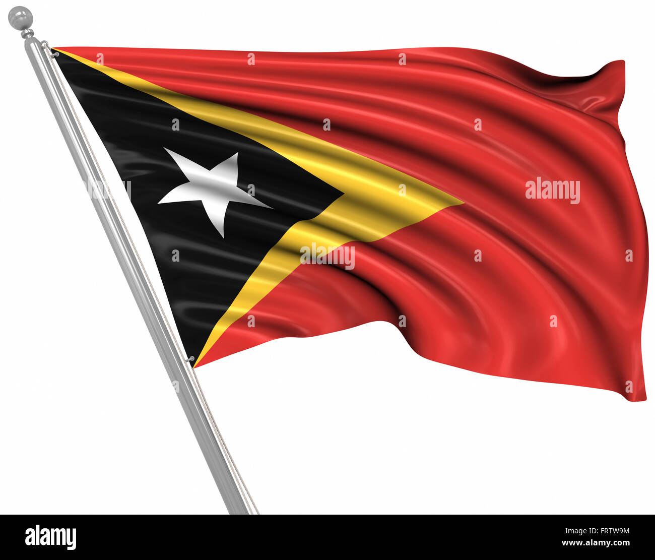 Flagge von Ost-Timor, ist dies ein Computer generierten und 3d ...