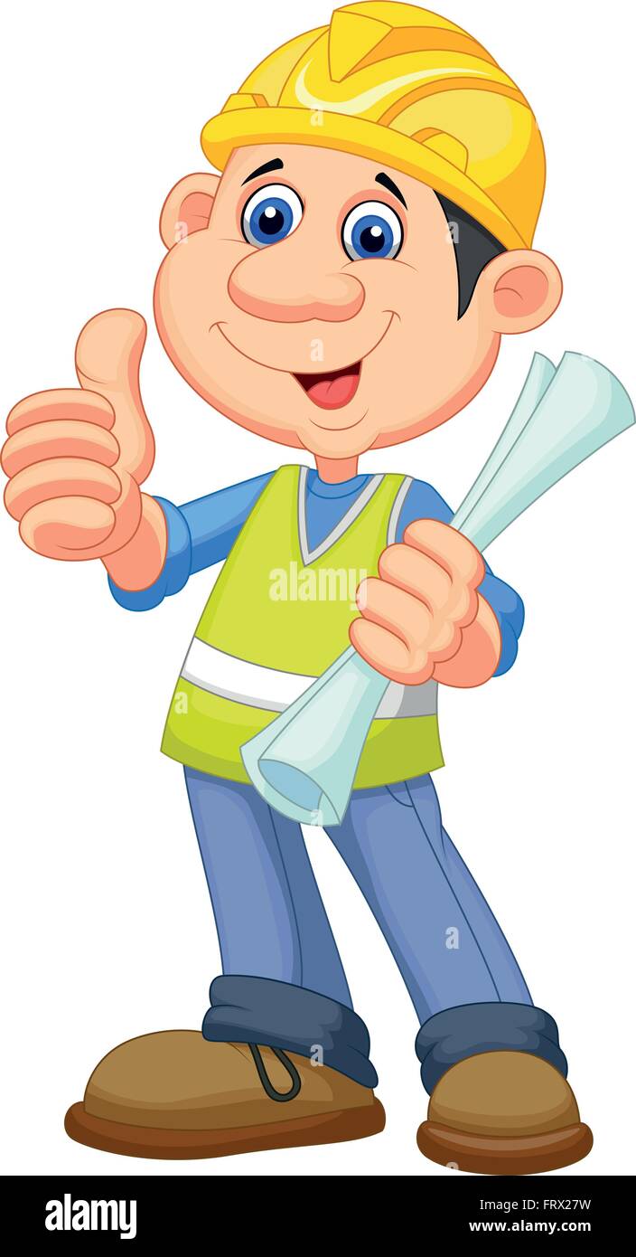 Cartoon Bauarbeiter Handwerker Stock-Vektorgrafik - Alamy