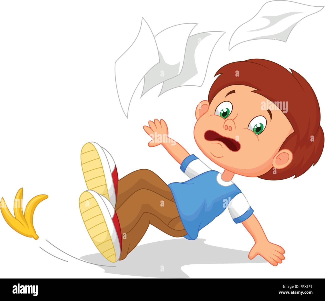 Cartoon boy fallen nach unten Stock-Vektorgrafik - Alamy