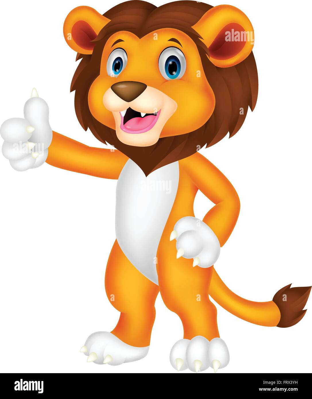 Cute lion Cartoon geben Daumen hoch Stock-Vektorgrafik - Alamy