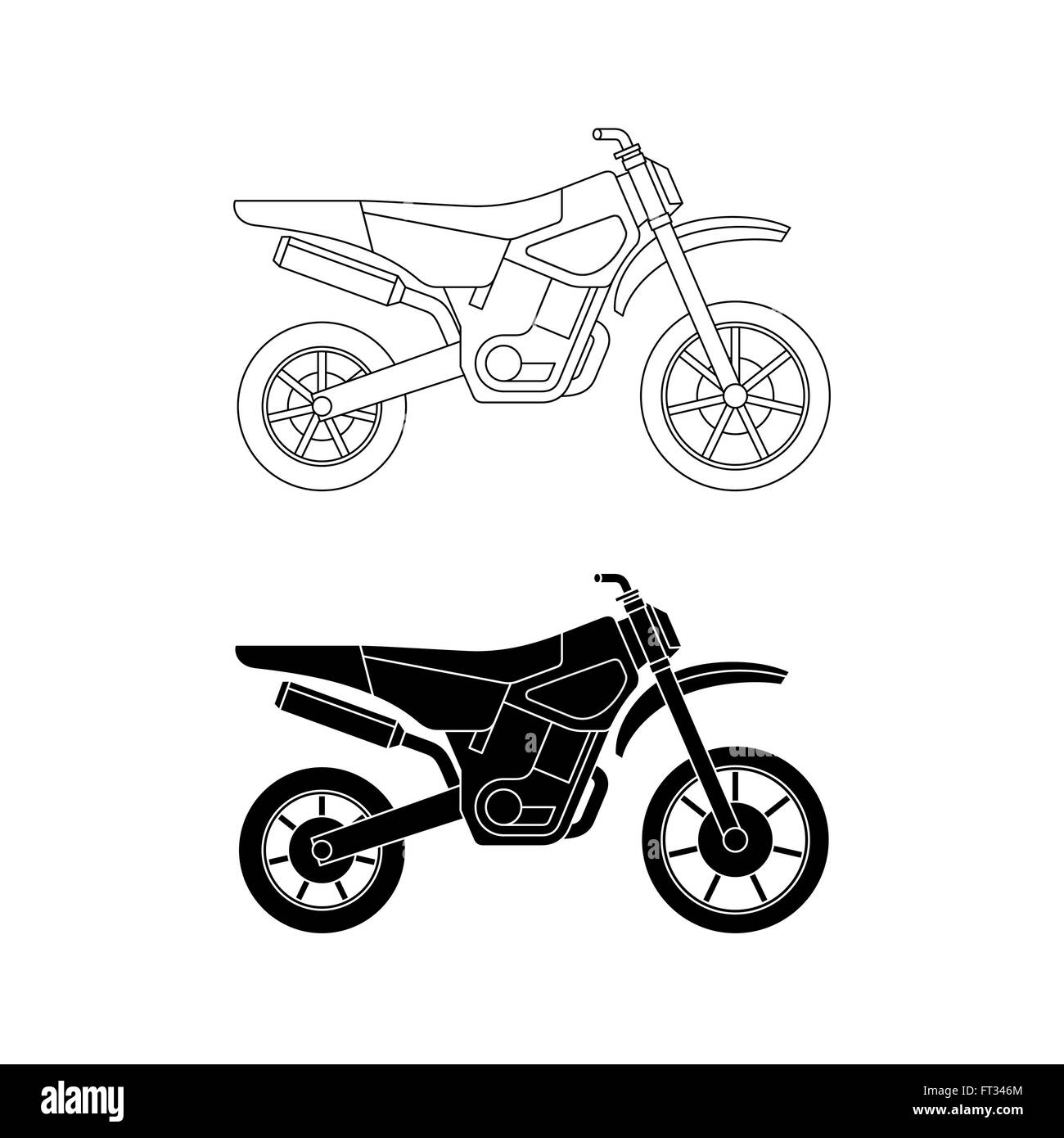 Enduro motorcycle silhouette icon vector -Fotos und -Bildmaterial in ...