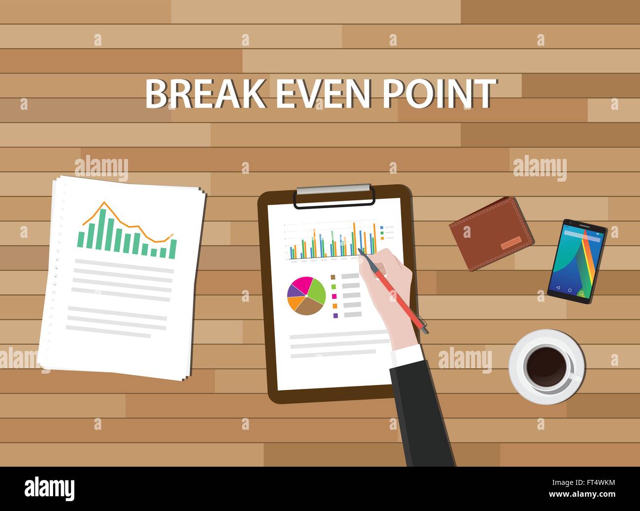 BEP-Break-even-Punkt Abbildung graph Chart und Werk Tabelle Stock ...