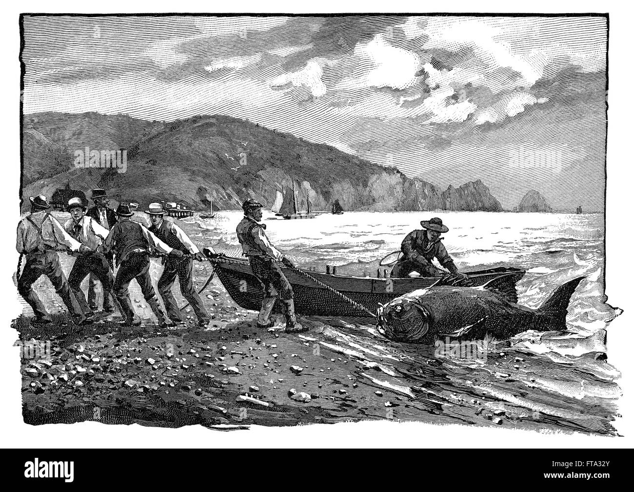 Fisch fischerboot Schwarzweiß-Stockfotos und -bilder - Alamy