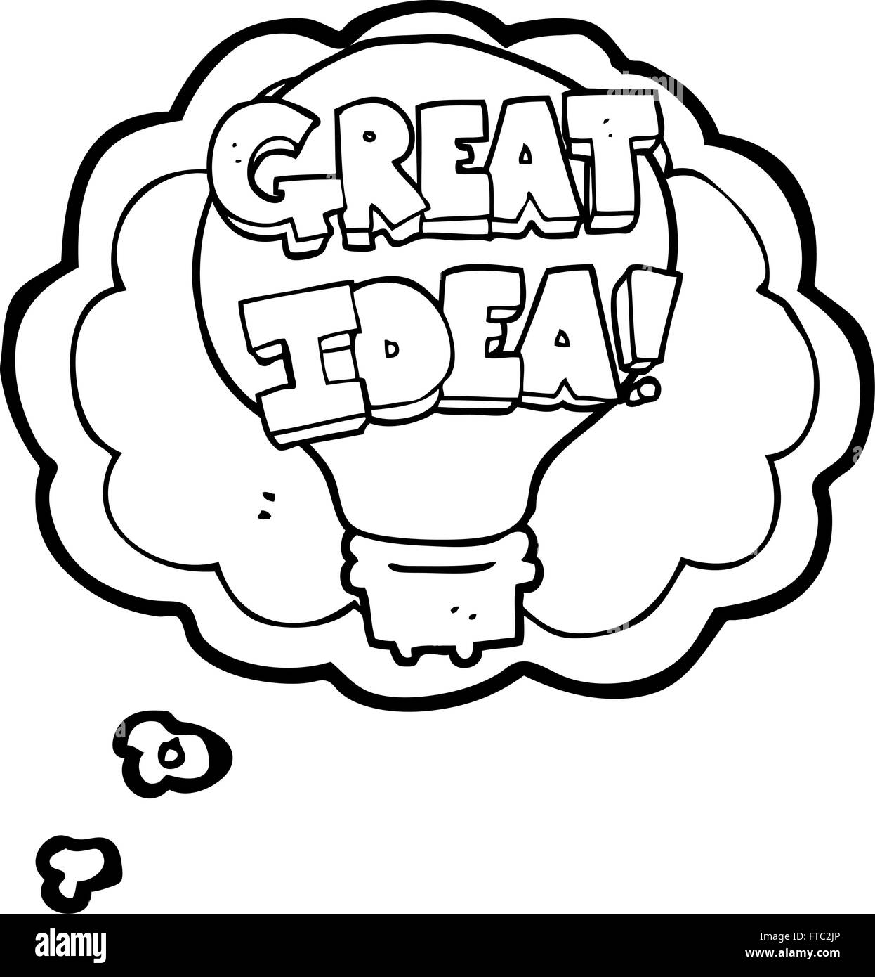 Freihändig gezeichnete Gedanken Bubble Cartoon tolle Idee Symbol ...