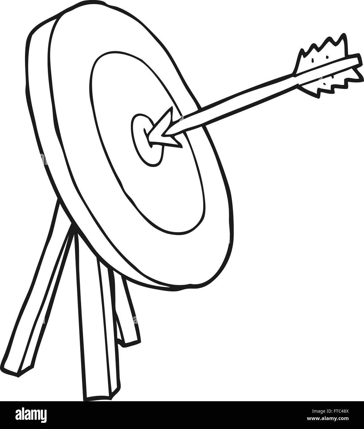 freihändig gezeichnet schwarz / weiß Cartoon Zielscheibe Stock ...
