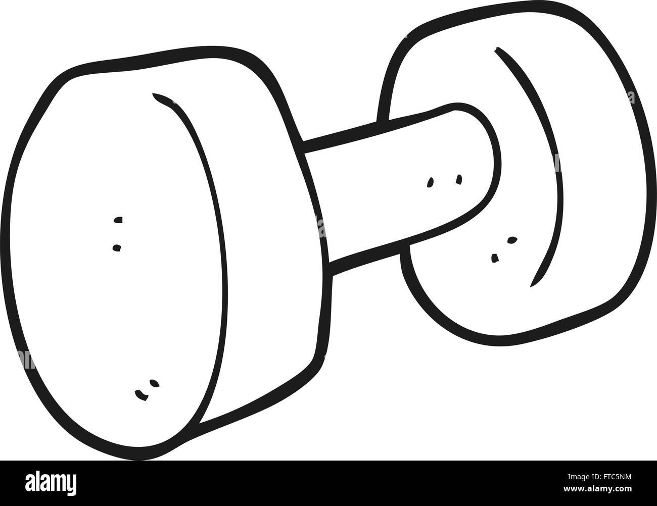 freihändig gezeichnet schwarz / weiß Cartoon Hantel Stock-Vektorgrafik ...