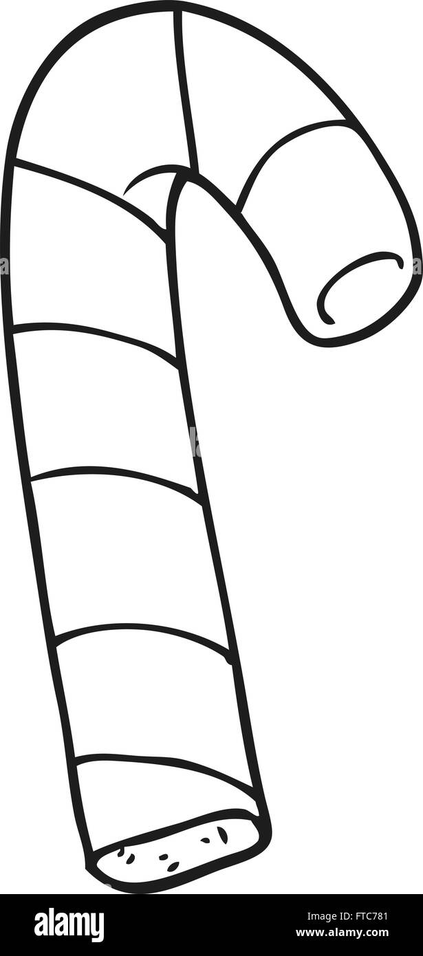 freihändig gezeichnet schwarz / weiß Cartoon Zuckerstange Stock ...