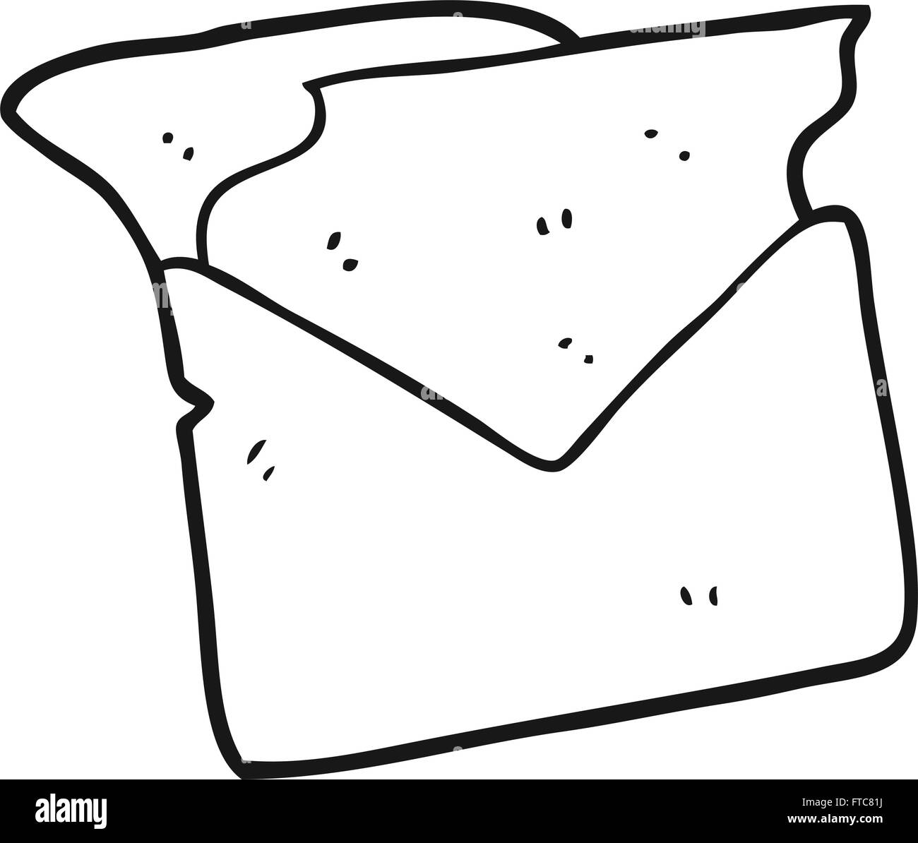 freihändig gezeichnet schwarz / weiß Cartoon offener Brief Stock ...