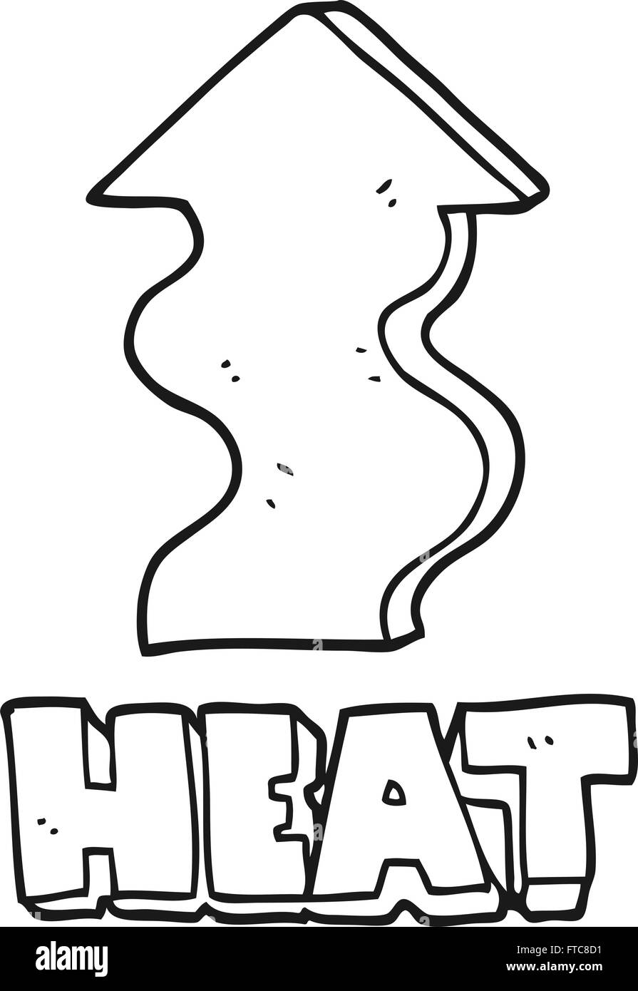 freihändig gezeichnet schwarz / weiß Cartoon Hitze steigt Stock ...