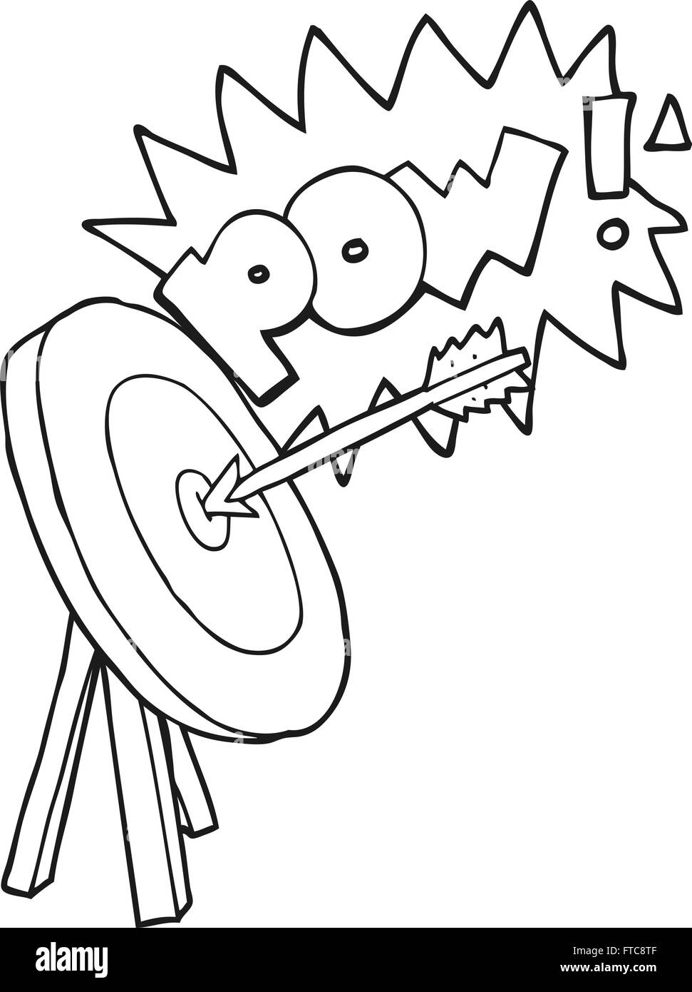 freihändig gezeichnet schwarz / weiß Cartoon Zielscheibe Stock ...