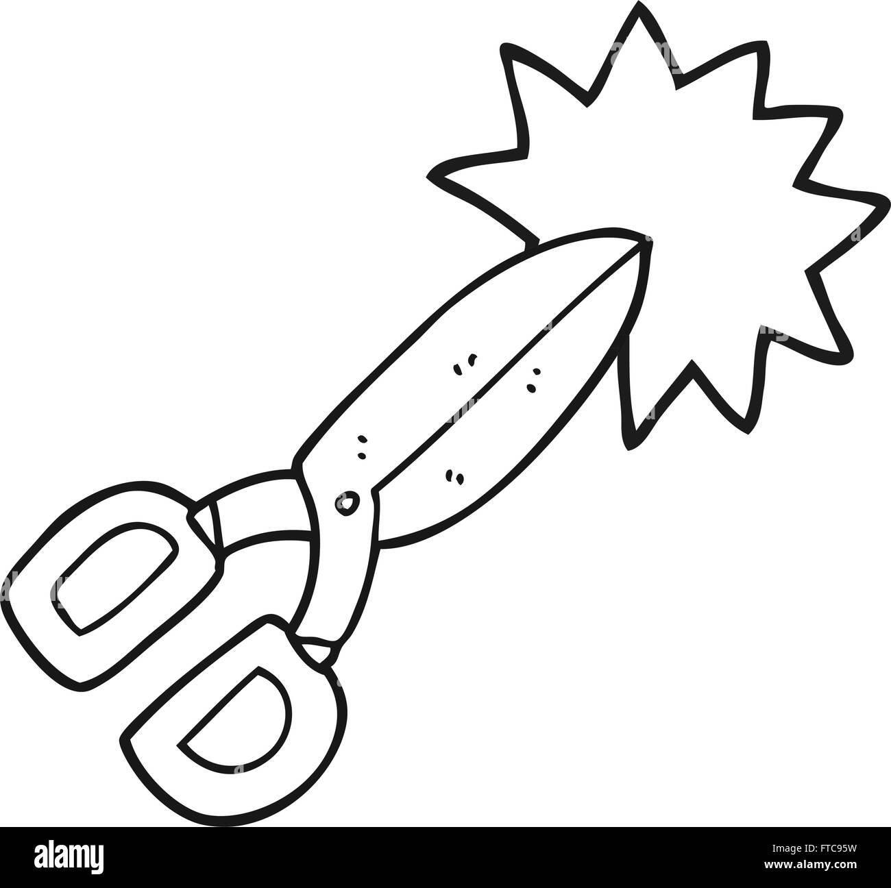 Cartoon illustration funny scissors Schwarzweiß-Stockfotos und -bilder ...