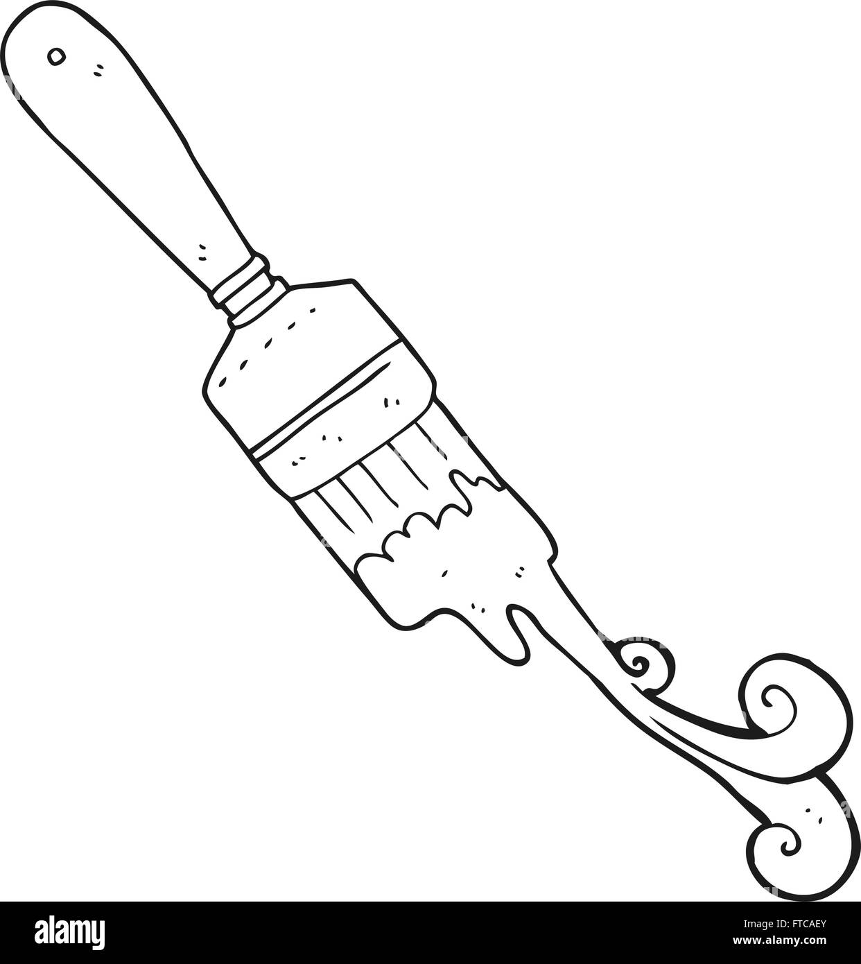 freihändig gezeichnet schwarz / weiß Cartoon Pinsel tropft Stock ...