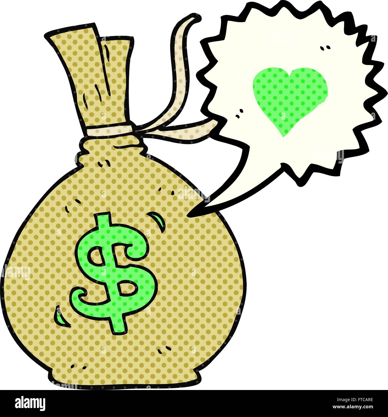 freihändig gezeichnet Comic Buch Rede Blase Cartoon Beutel mit Geld ...