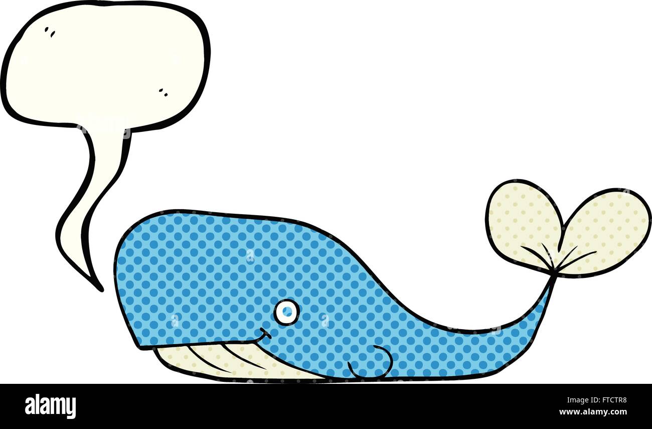 freihändig gezeichnet Comic Buch Speech Bubble Cartoon Wal Stock ...