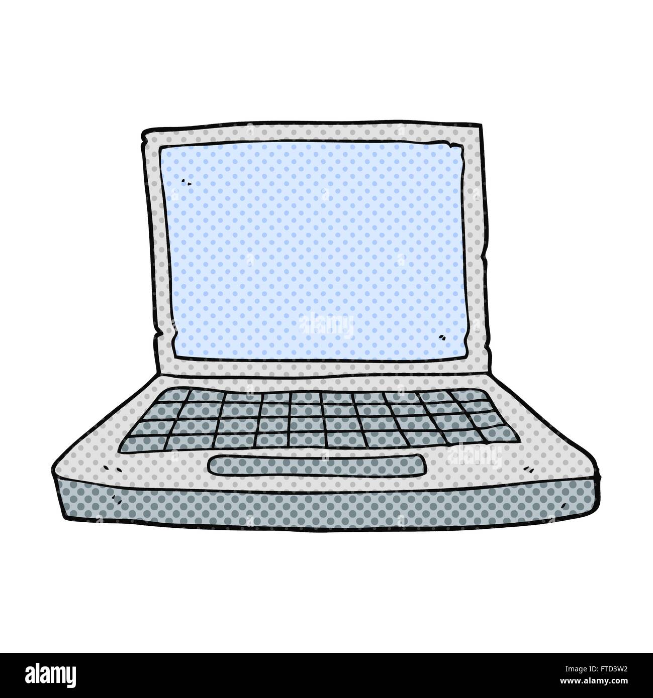 Freihändig gezeichnete Cartoon-Laptop-computer Stock-Vektorgrafik - Alamy