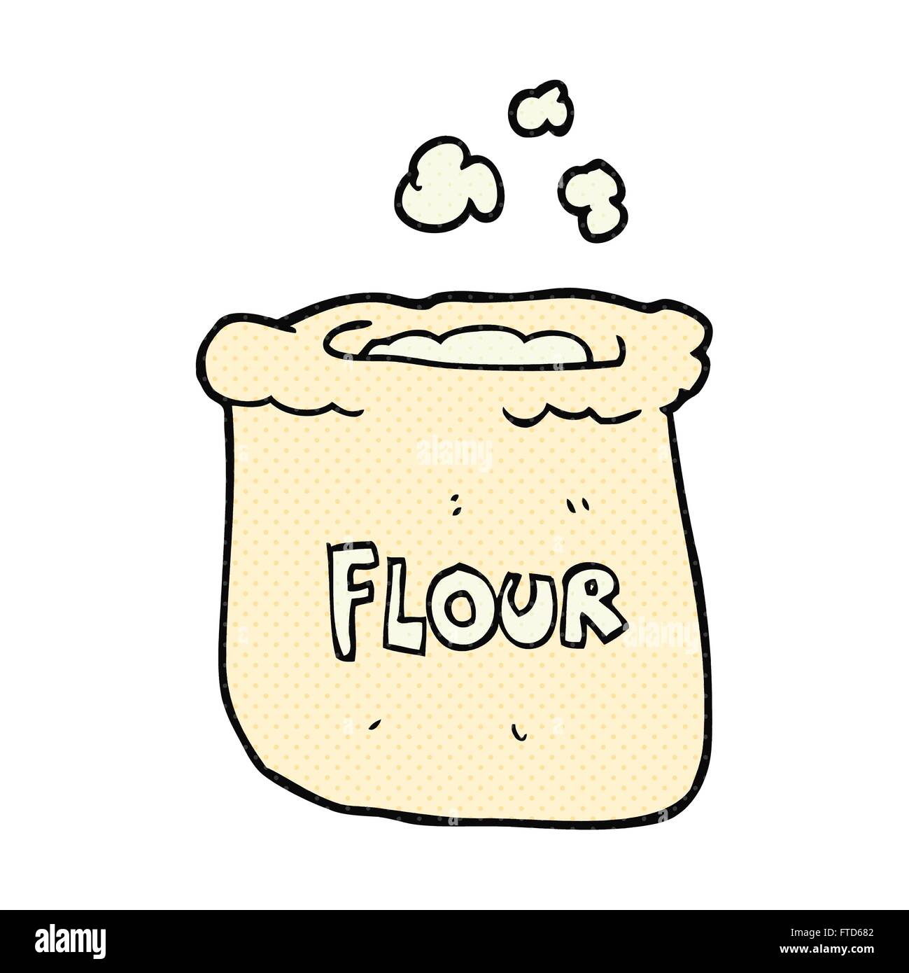Freihändig gezeichnete Cartoon Beutel Mehl Stock-Vektorgrafik - Alamy