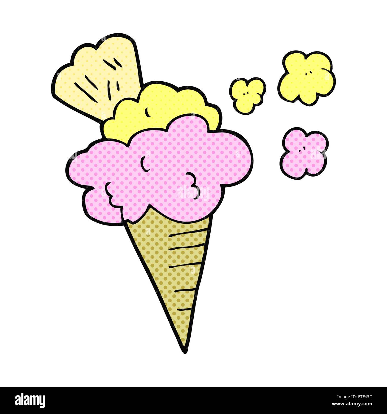 freihändig gezeichnet Comic Buch Stil Cartoon-Eis Stock-Vektorgrafik ...