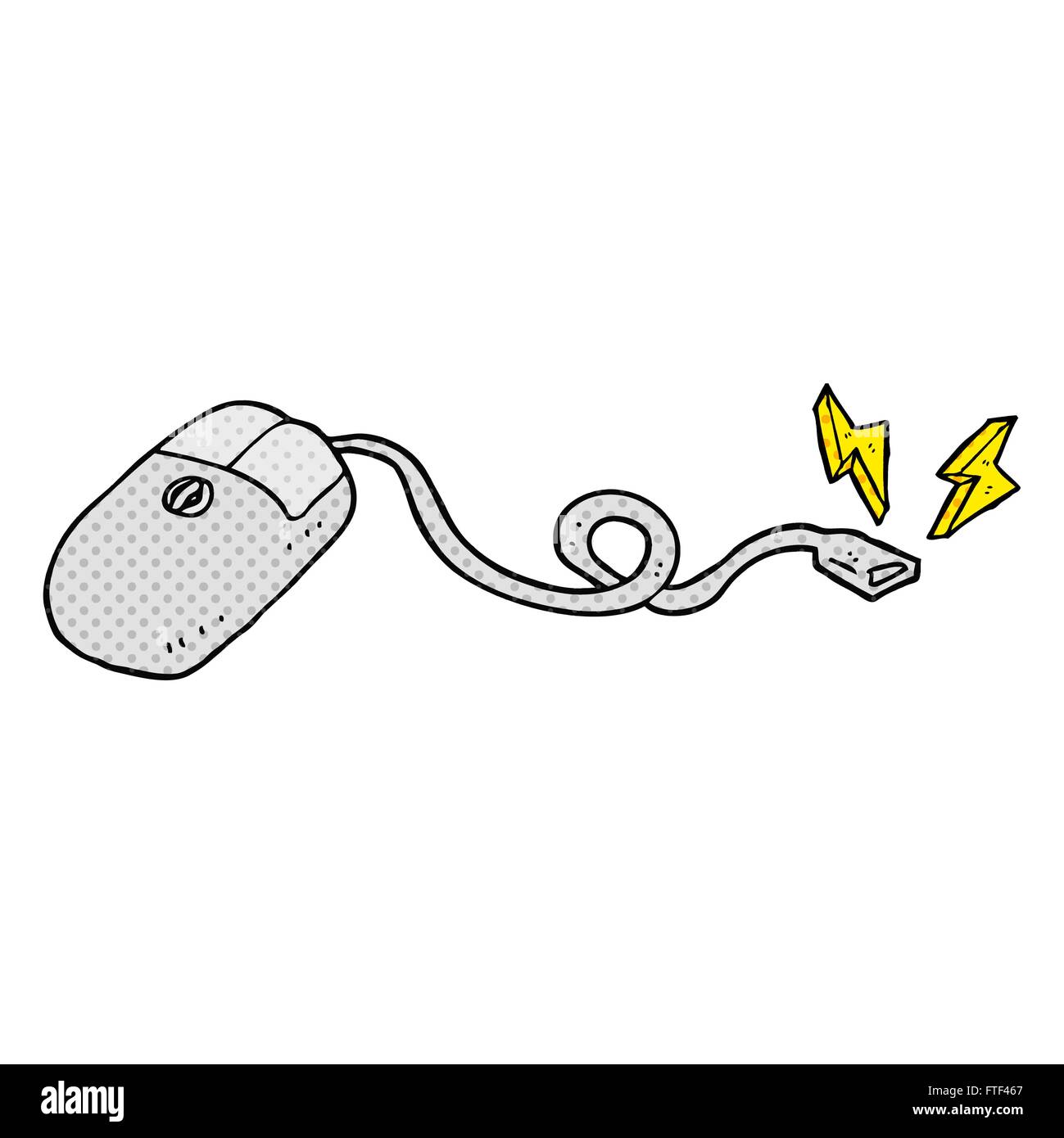 freihändig gezeichnet Comic-Buch-Stil-Cartoon-Computer-Maus Stock ...