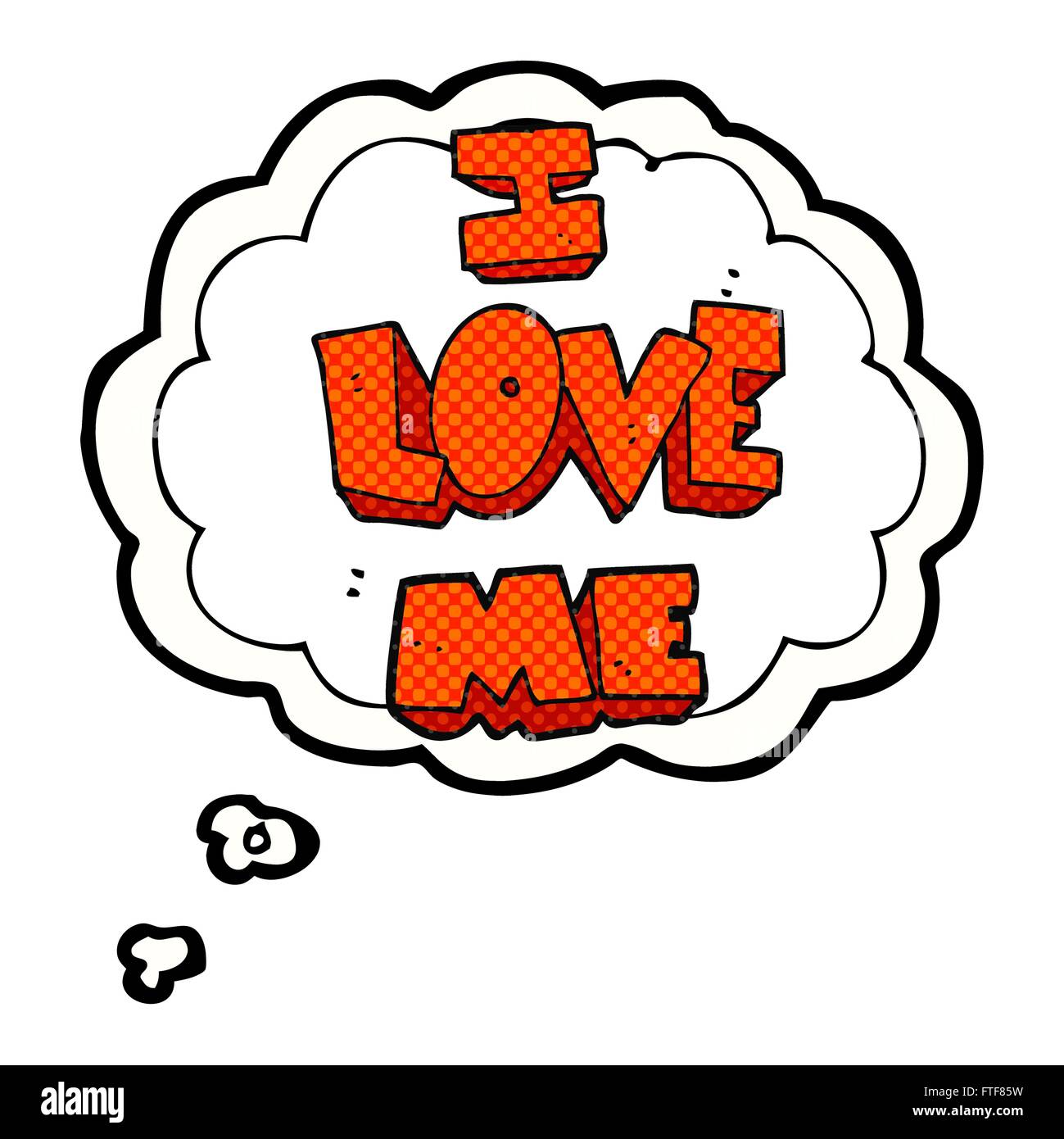 Ich liebe mich Freihand gezeichnete Gedanken Bubble Cartoon symbol ...