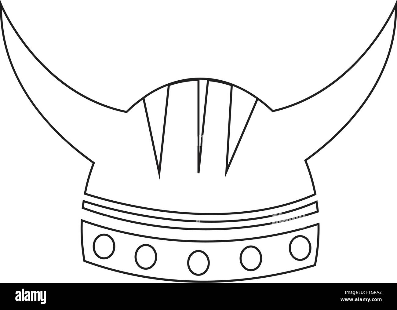 Wikinger Helm Icon Illustration Schild design Stock-Vektorgrafik - Alamy