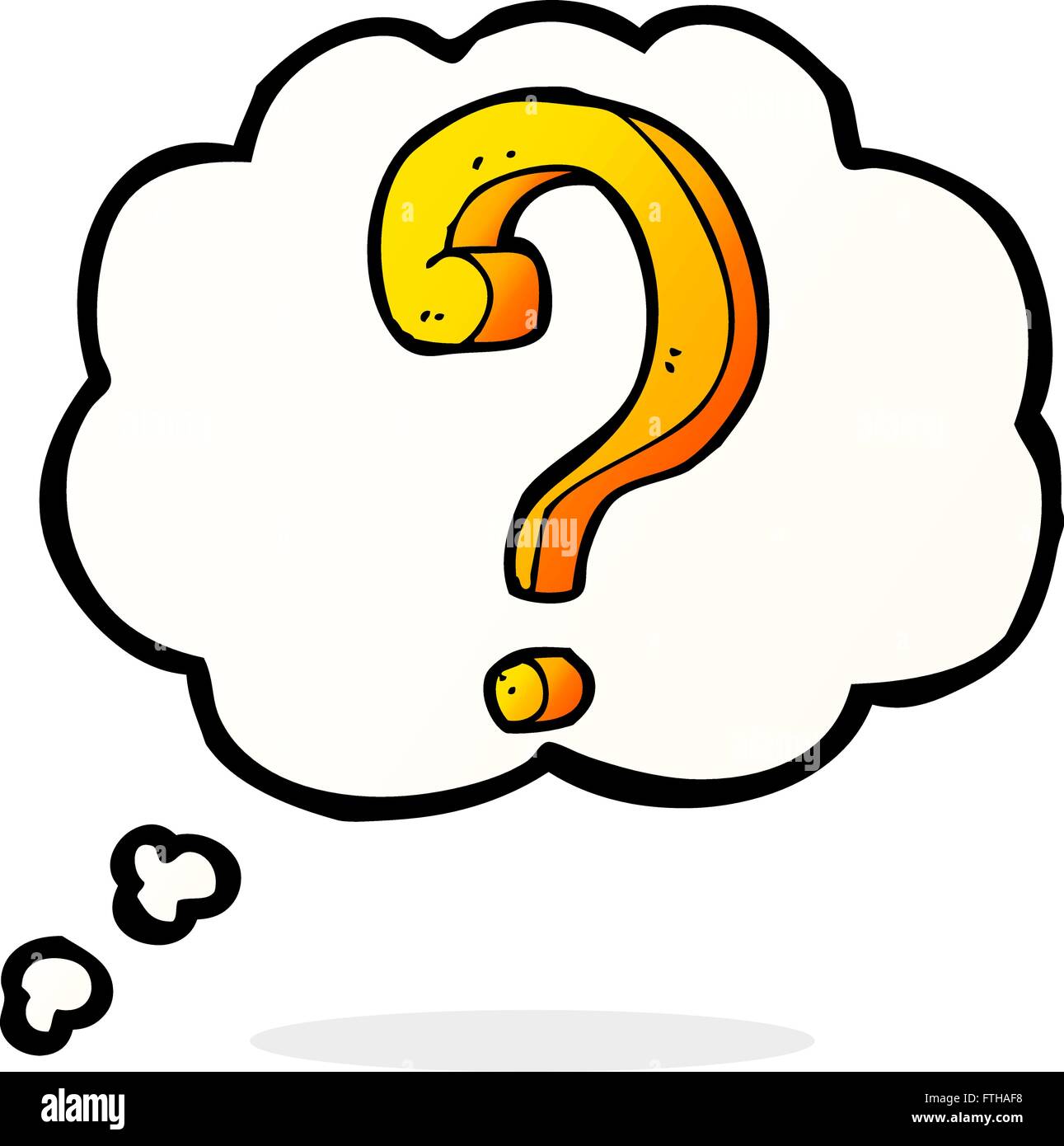 Cartoon-Fragezeichen mit Gedankenblase Stock-Vektorgrafik - Alamy