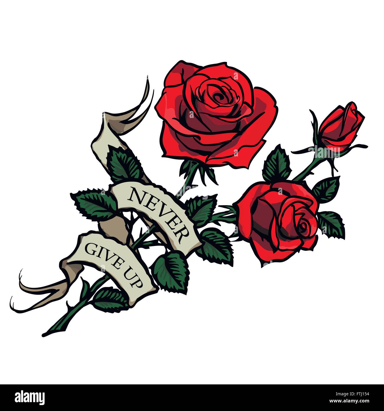 Vektor Tattoo Rote Rosen Stock Vektorgrafik Alamy