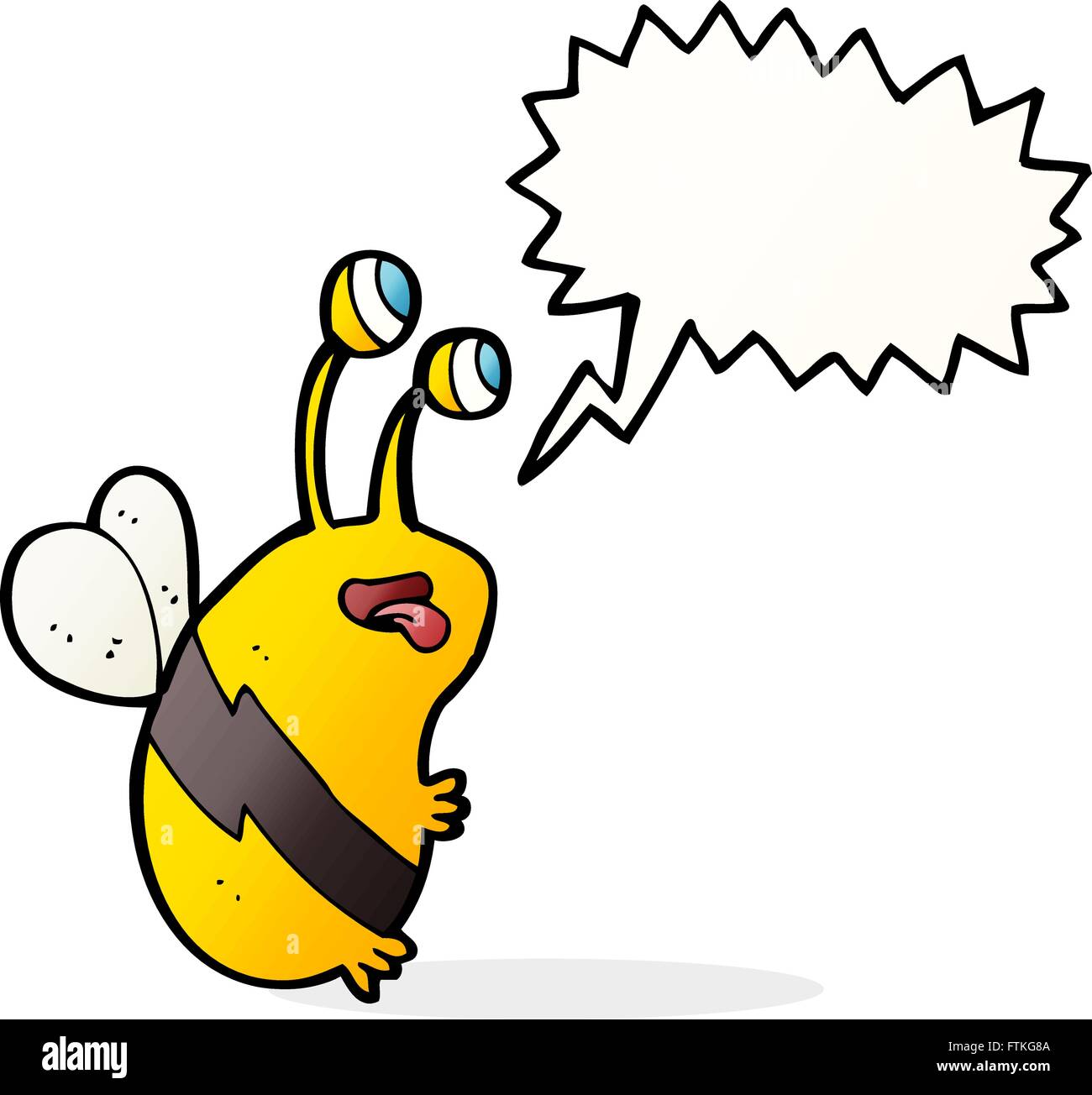 Karikatur lustige Biene mit Sprechblase Stock-Vektorgrafik - Alamy