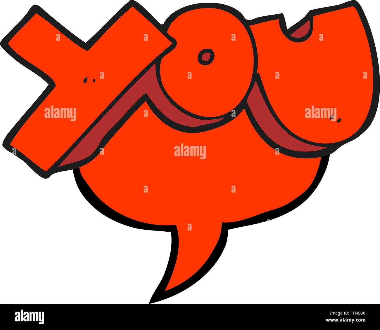 Freihändig gezeichnete Rede Blase Karikatur, die Sie symbol Stock ...