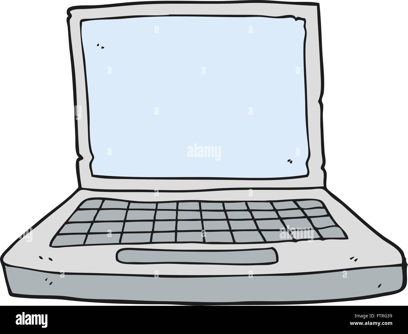Freihändig gezeichnete Cartoon-Laptop-computer Stock-Vektorgrafik - Alamy