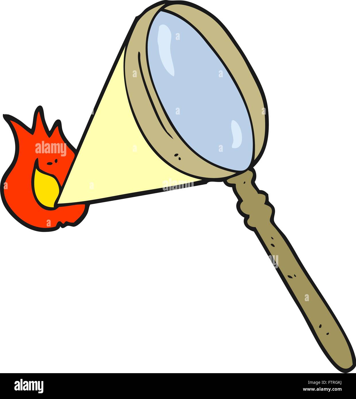 Freihändig gezeichnete Cartoon-Lupe brennen Stock-Vektorgrafik - Alamy