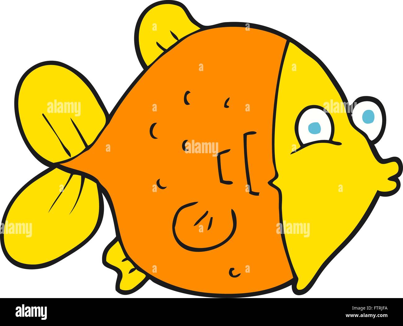 Freihändig gezeichnete Karikatur lustige Fische Stock-Vektorgrafik - Alamy