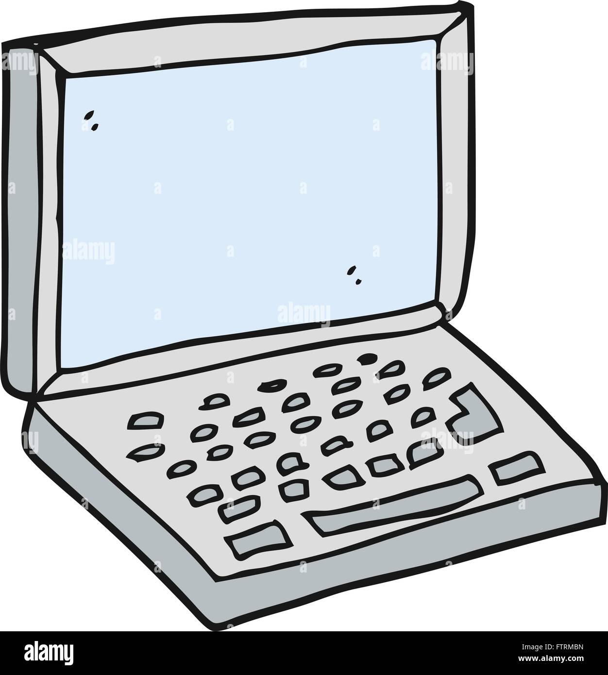 Freihändig gezeichnete Cartoon-Laptop-computer Stock-Vektorgrafik - Alamy