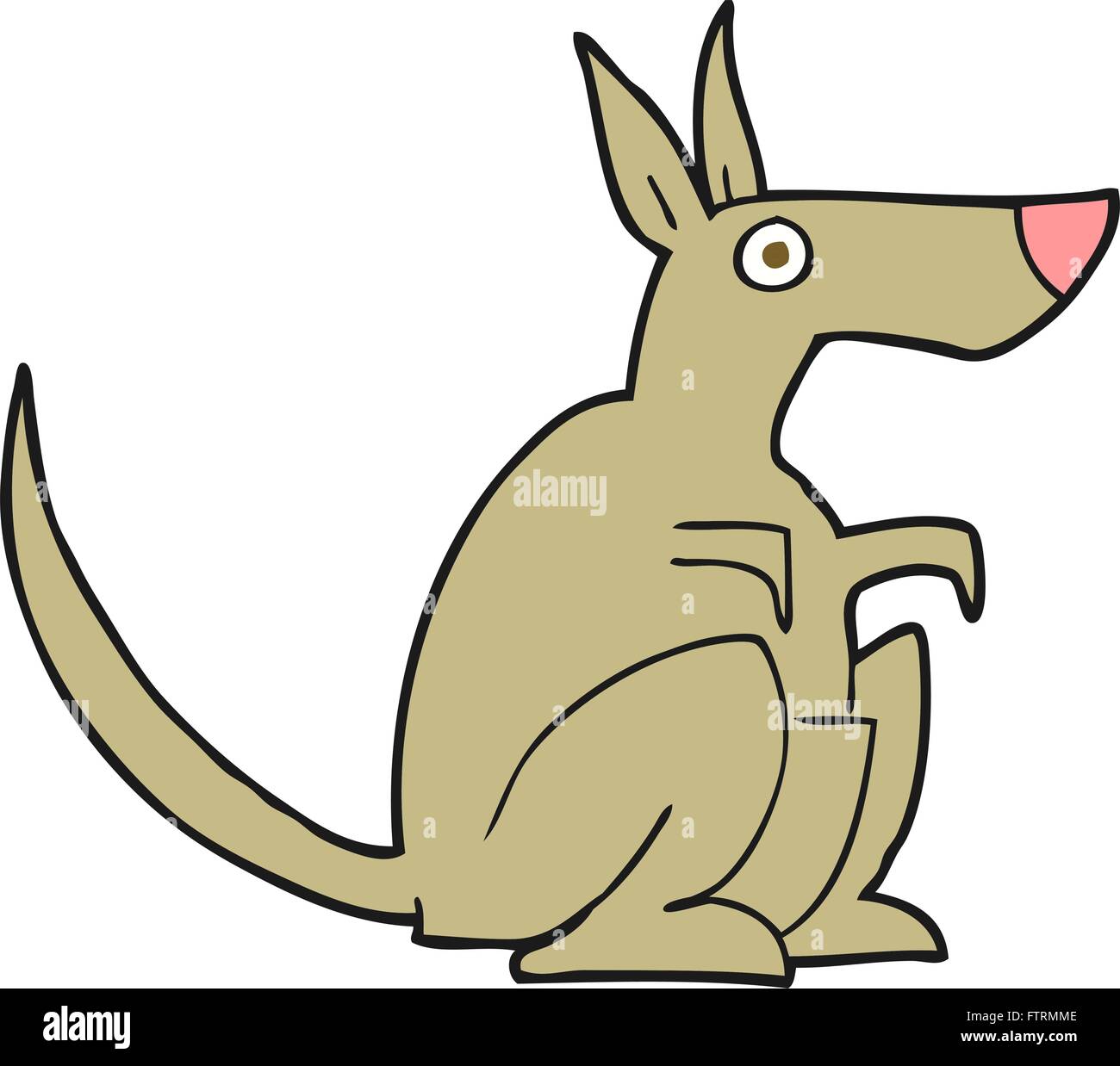 Freihändig gezeichnete Cartoon-Känguru Stock-Vektorgrafik - Alamy