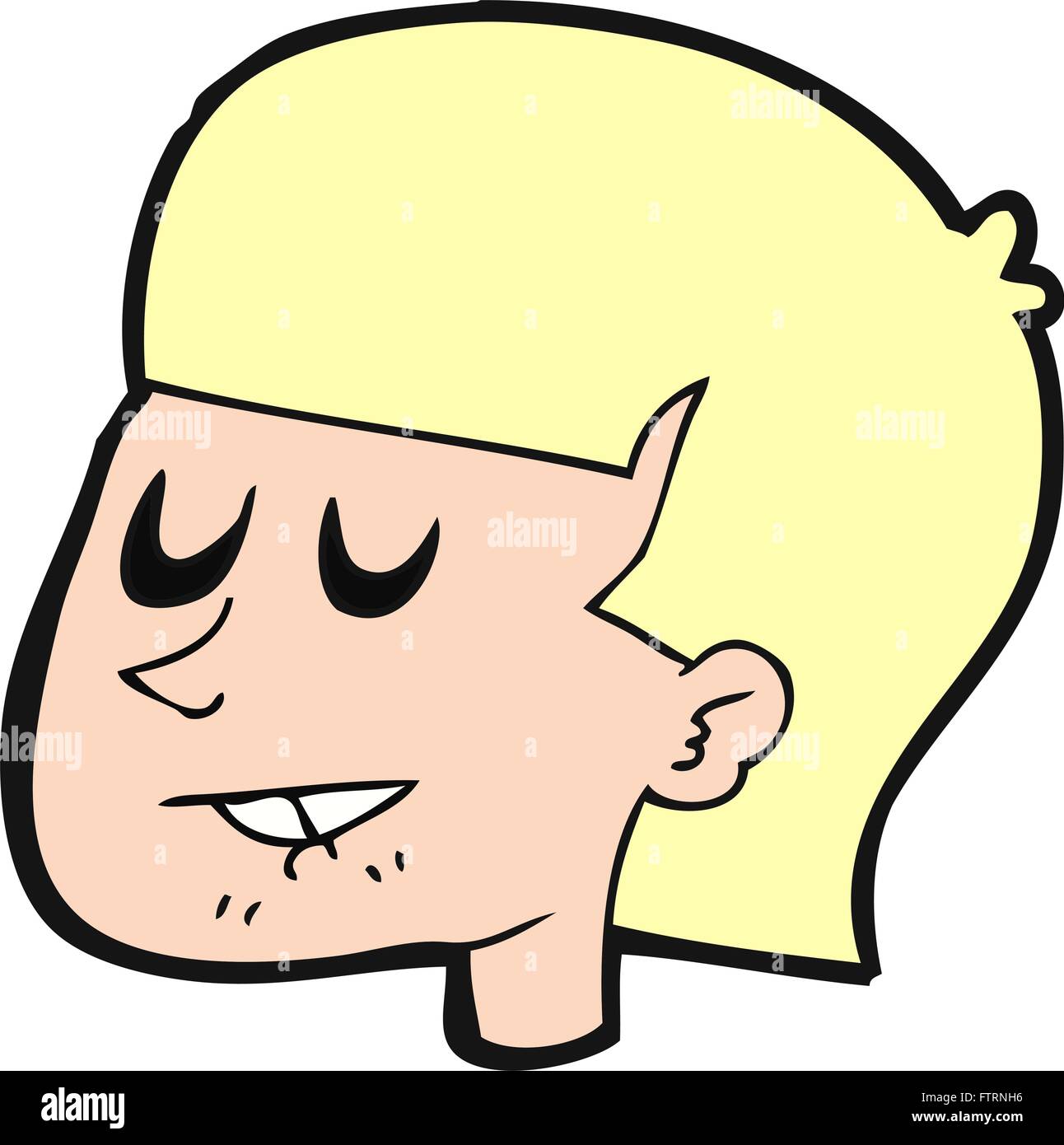 Freihändig gezeichnete Cartoon Mann Lippe beißen Stock-Vektorgrafik - Alamy