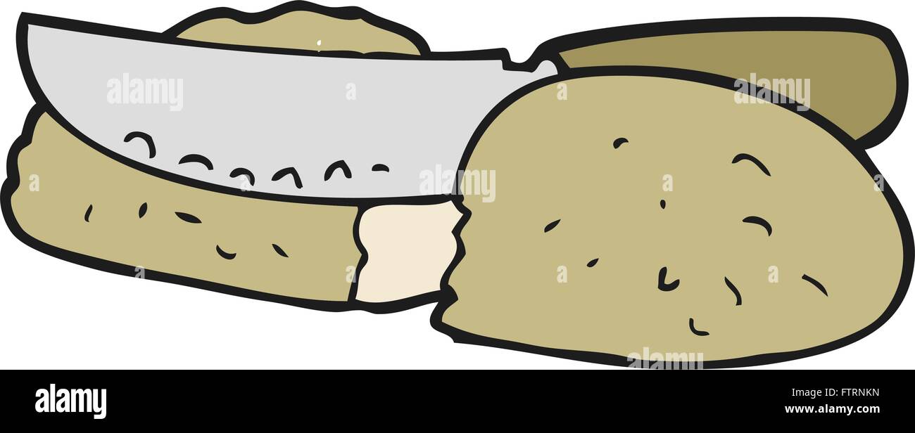 Freihändig gezeichnete Cartoon Brot schneiden Stock-Vektorgrafik - Alamy