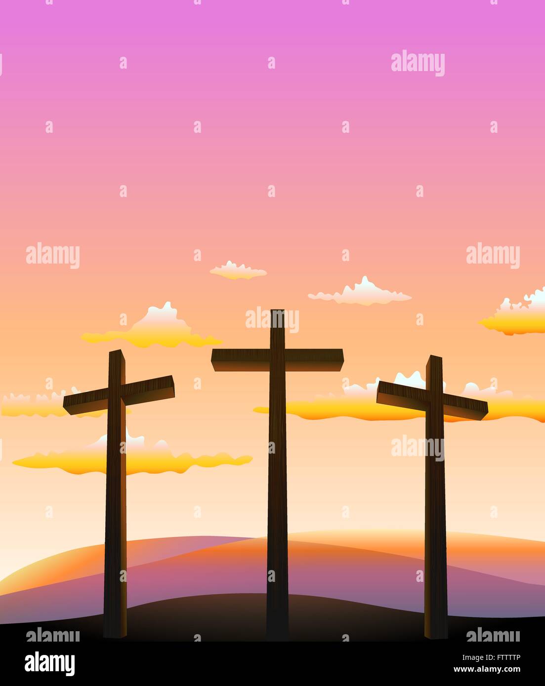 Kreuz sonnenuntergang silhouette Stock-Vektorgrafiken kaufen - Alamy