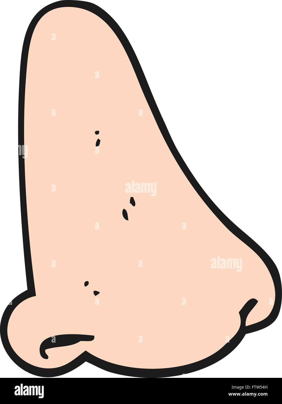 Freihändig gezeichnete Cartoon menschliche Nase Stock-Vektorgrafik - Alamy