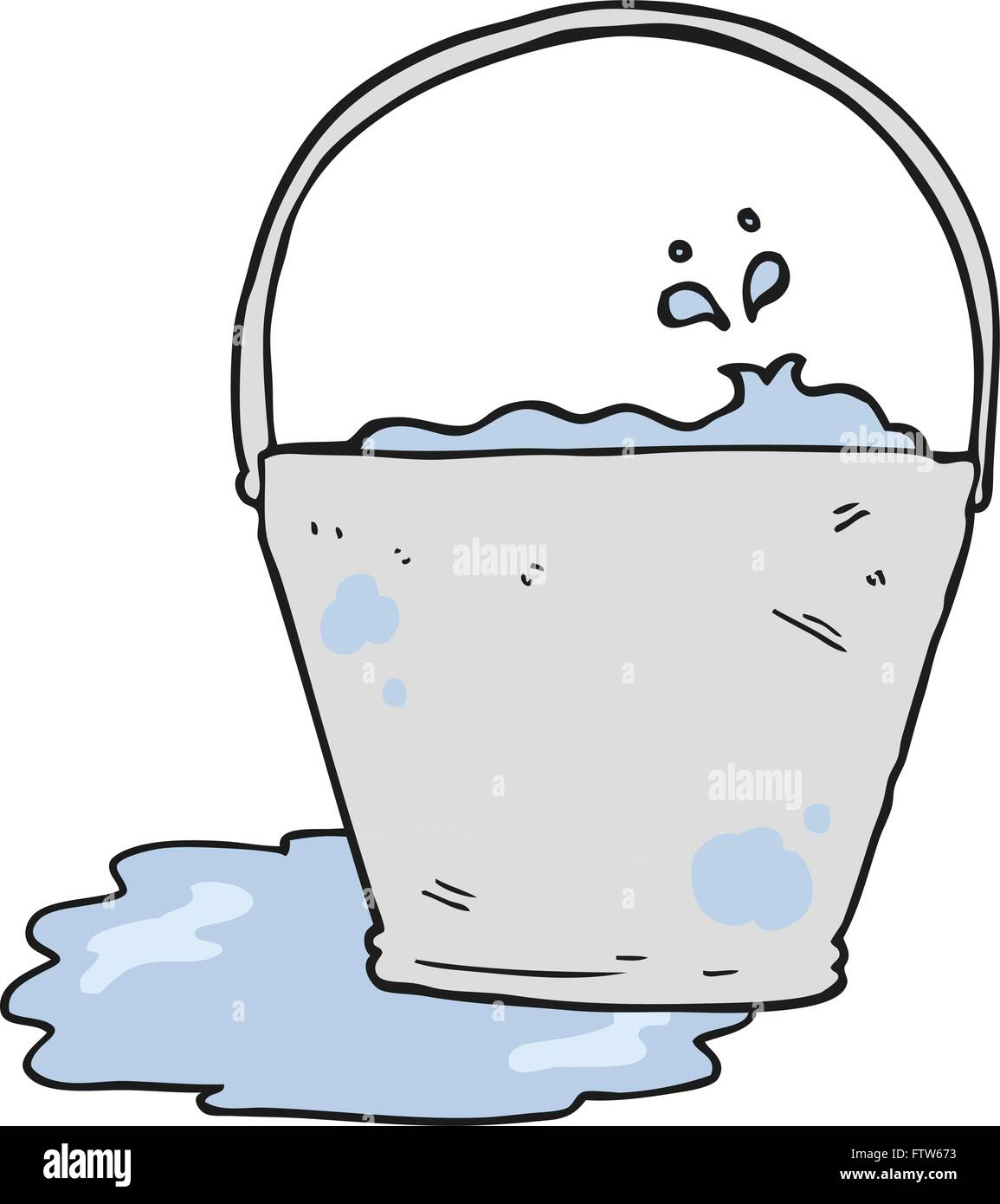 Freihändig gezeichnete Cartoon-Eimer mit Wasser Stock-Vektorgrafik - Alamy