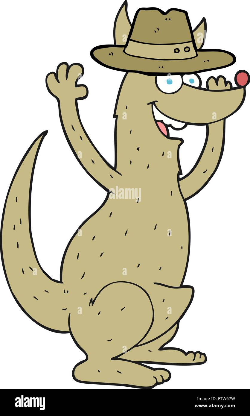 Freihändig gezeichnete Cartoon-Känguru Stock-Vektorgrafik - Alamy