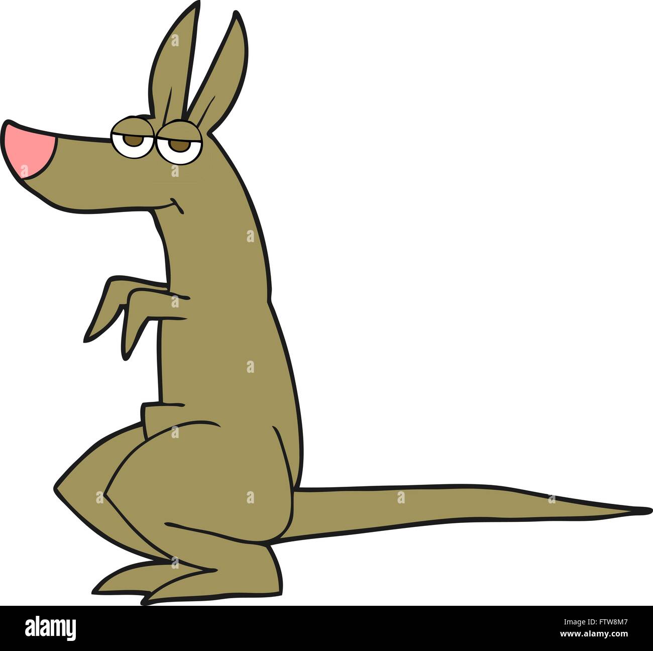 Freihändig gezeichnete Cartoon-Känguru Stock-Vektorgrafik - Alamy