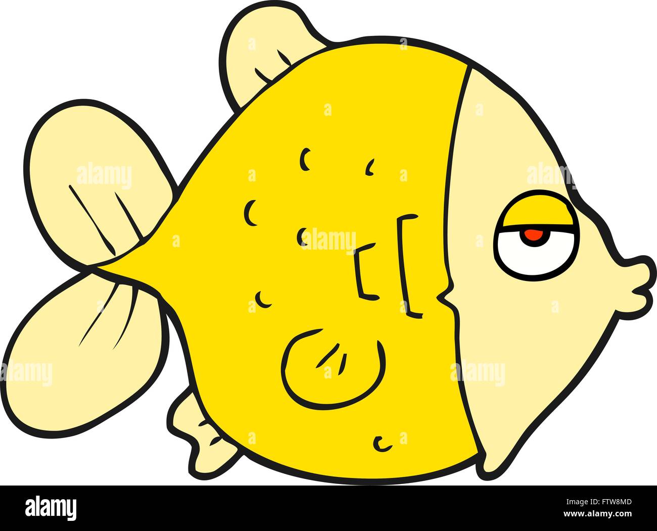 Freihändig gezeichnete Karikatur lustige Fische Stock-Vektorgrafik - Alamy