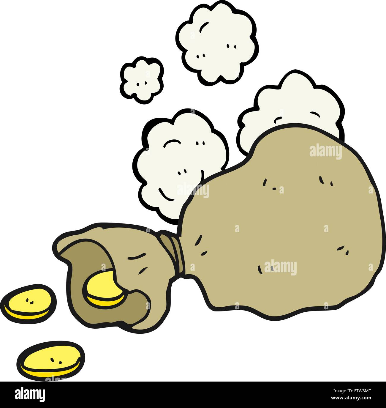 Freehand Drawn Cartoon Bag Money Stockfotos & Freehand Drawn Cartoon ...