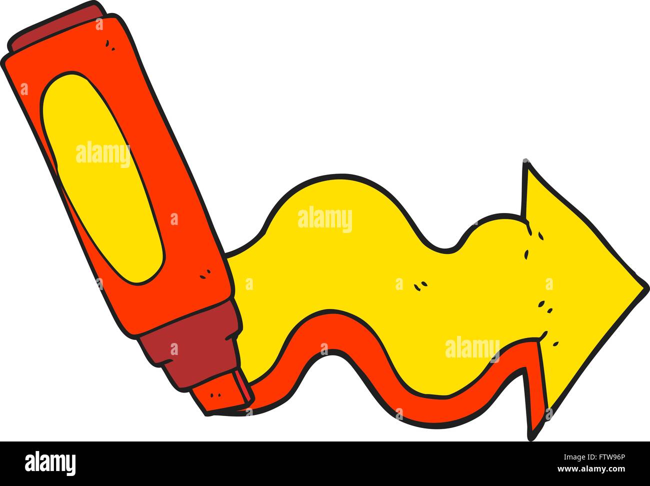 Freihändig gezeichnete Cartoon Filzstift Pfeil zeichnen Stock ...